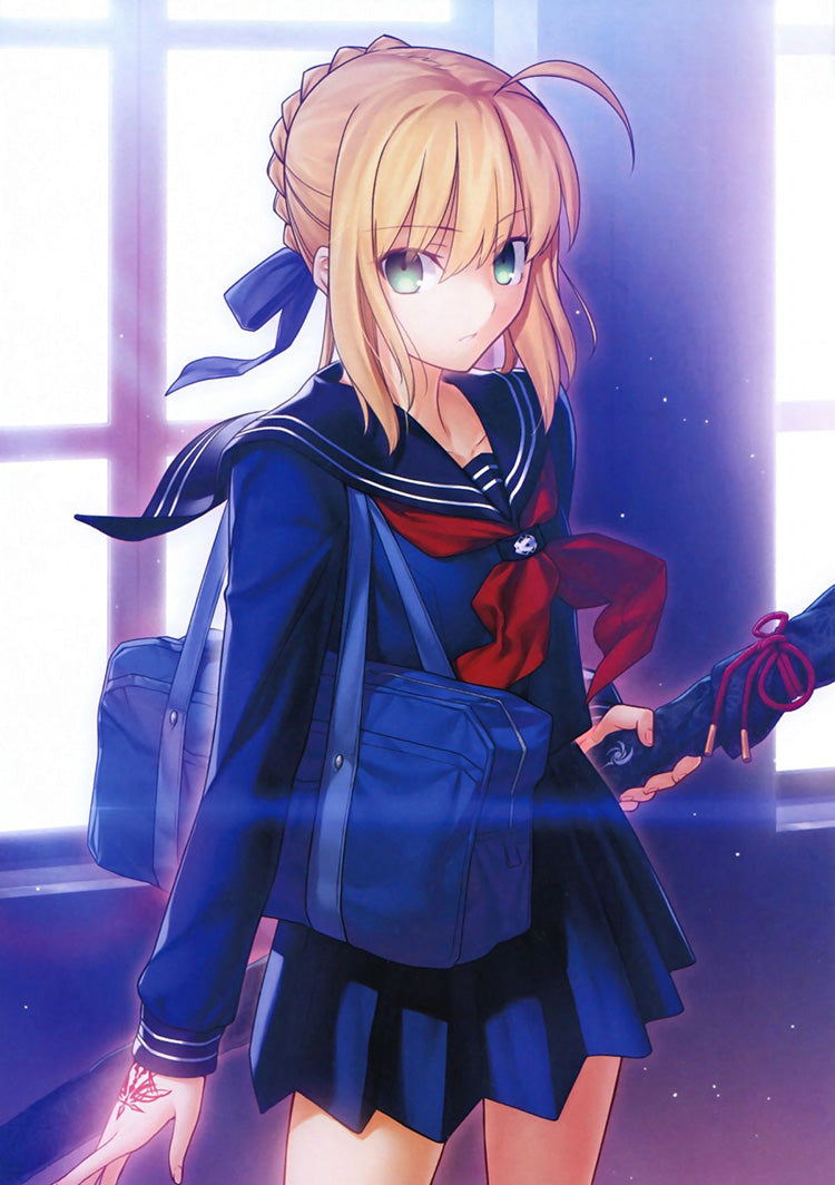 Fate School Uniform Saber Master Altria Pendragon FGO Figure JK Anime ...
